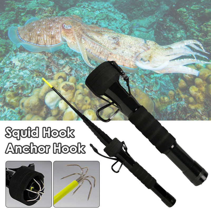 Jual Squid Gaff Anchor Hook Carbon Preventive Retractable Six Hooks ...