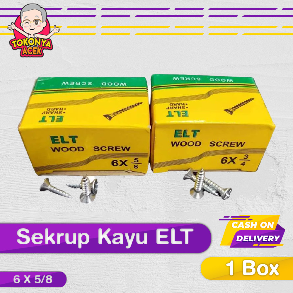 Jual Skrup Kayu 5/8"/ Wood Screw FH (+) 5/8 In/sekrup Kayu Elt Putih 6 ...