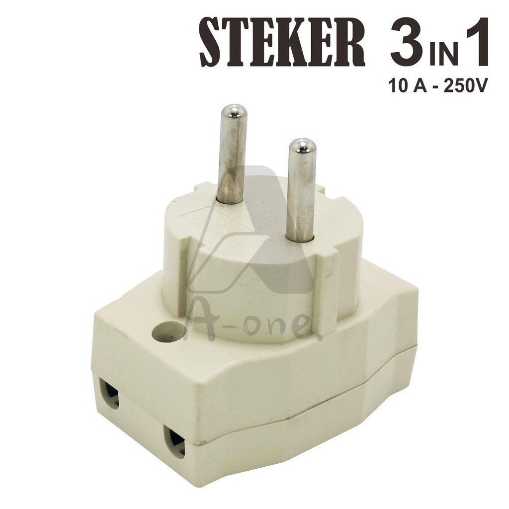 Jual Steker / Colokan T multi / Cabang 3 Arde Stop Kontak | Shopee ...