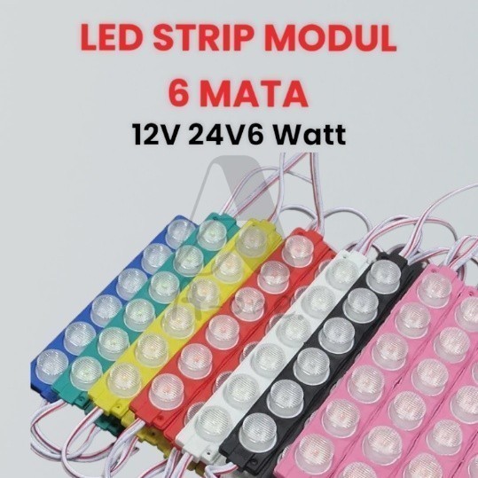 Jual LAMPU LED MODUL STRIP 6 MATA 6WATT SMD 13620 12 VOLT 24VOLT 6 MATA WATT 12V 24V WATERPROOF ...