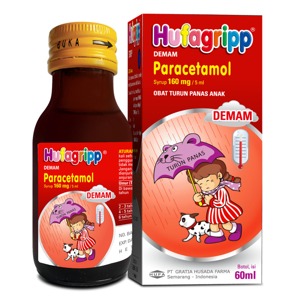 Jual Hufagrip Demam Sirup 60 ml Hufa / Paracetamol / Obat Demam / Obat ...