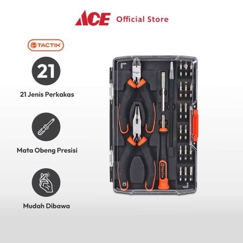 Jual Ace Tactix Set 21 Pcs Obeng Presisi & Tang Precision Tool ...