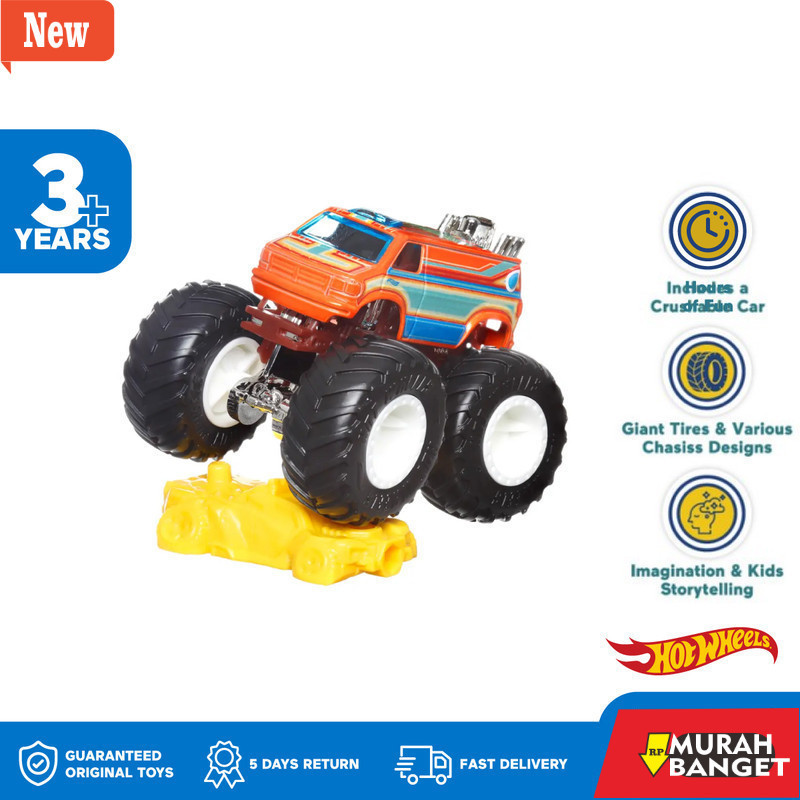 Jual Mobil mainan anak-anak yg lagi viral- Hot Wheels Monster Trucks 2024 Dodge RAM Van - Mainan ...