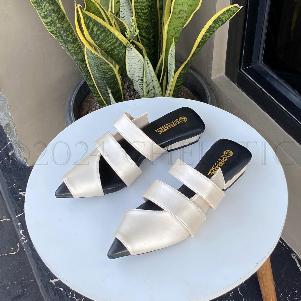 Jual GALAXY - Sandal Wanita Mules Hak Tahu 2CM Terbaru Sepatu Heels ...