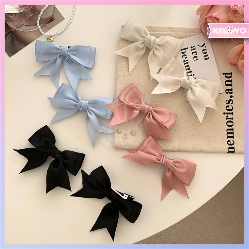 Jual KIYOWO Jepit Rambut Pita Kecil Sepasang Bahan Satin Gaya Fashion ...