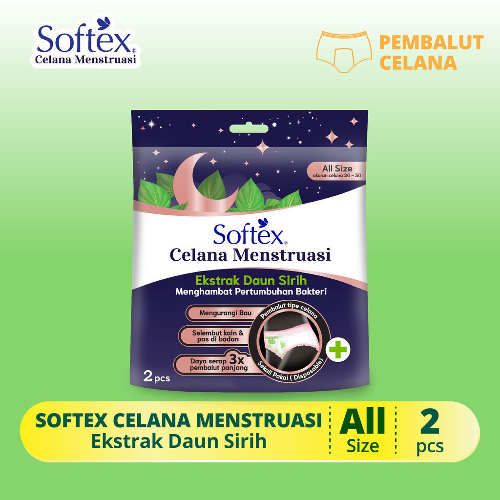 Jual MOMS_ Softex Celana Menstruasi All Size // Extra Size // All Size Daun Sirih 2 pads ...