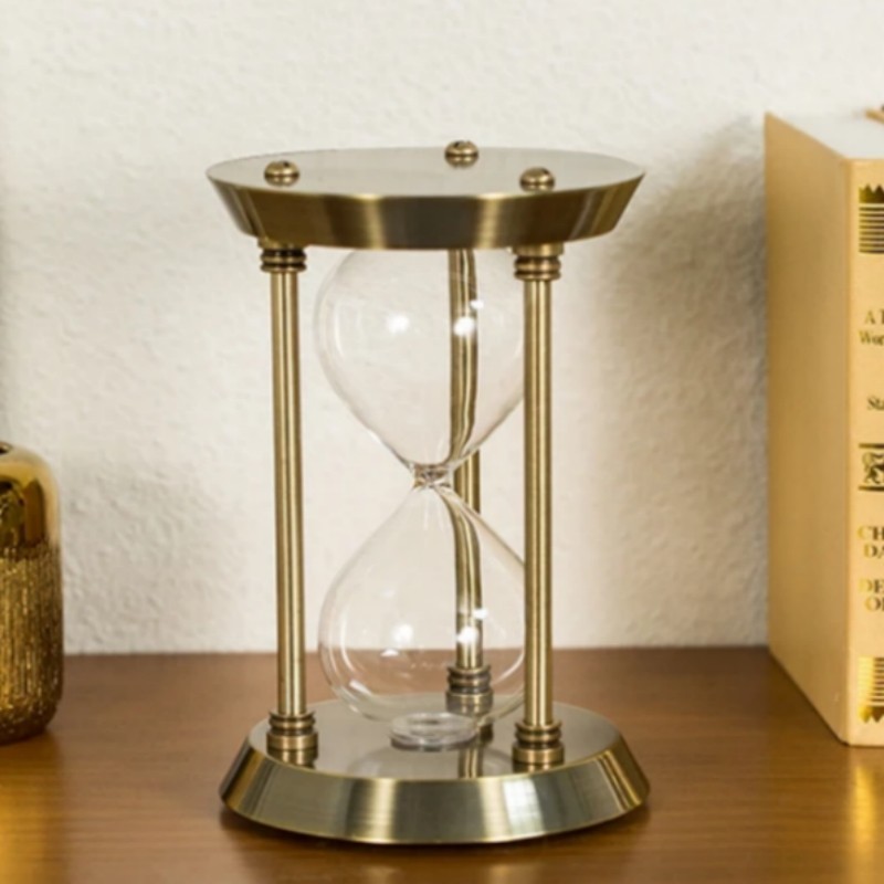 Jual European Retro Empty Hourglass Sand Watch Metal Sand Glass Timer ...