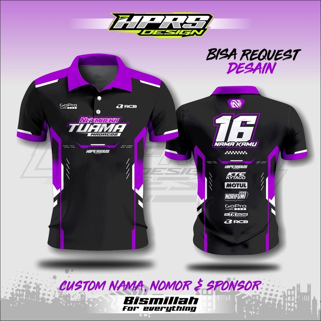 Jual JERSEY RACING KERAH CUSTOM BEBAS REQUEST FULL PRINTING CUSTOM NAMA ...