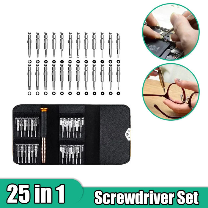 Jual Set Obeng Dompet Saku Kecil 25 in 1 Universal Screwdriver Repair ...