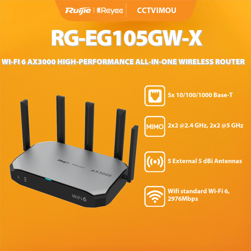 Jual RUIJIE REYEE RG-EG105GW-X WI-FI 6 AX3000 HIGH-PERFORMANCE ALL-IN-ONE WIRELESS ROUTER ...