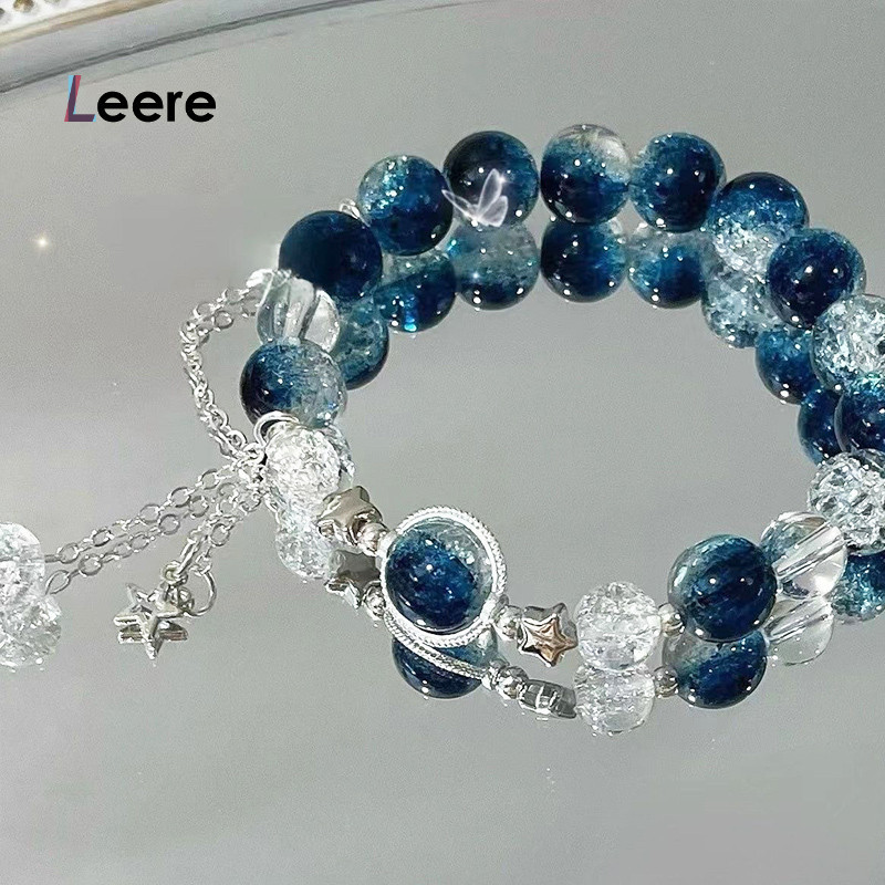 Jual LEERE -Gelang Manik-manik Kristal Bintang Kaca Biru Gelang Wanita ...