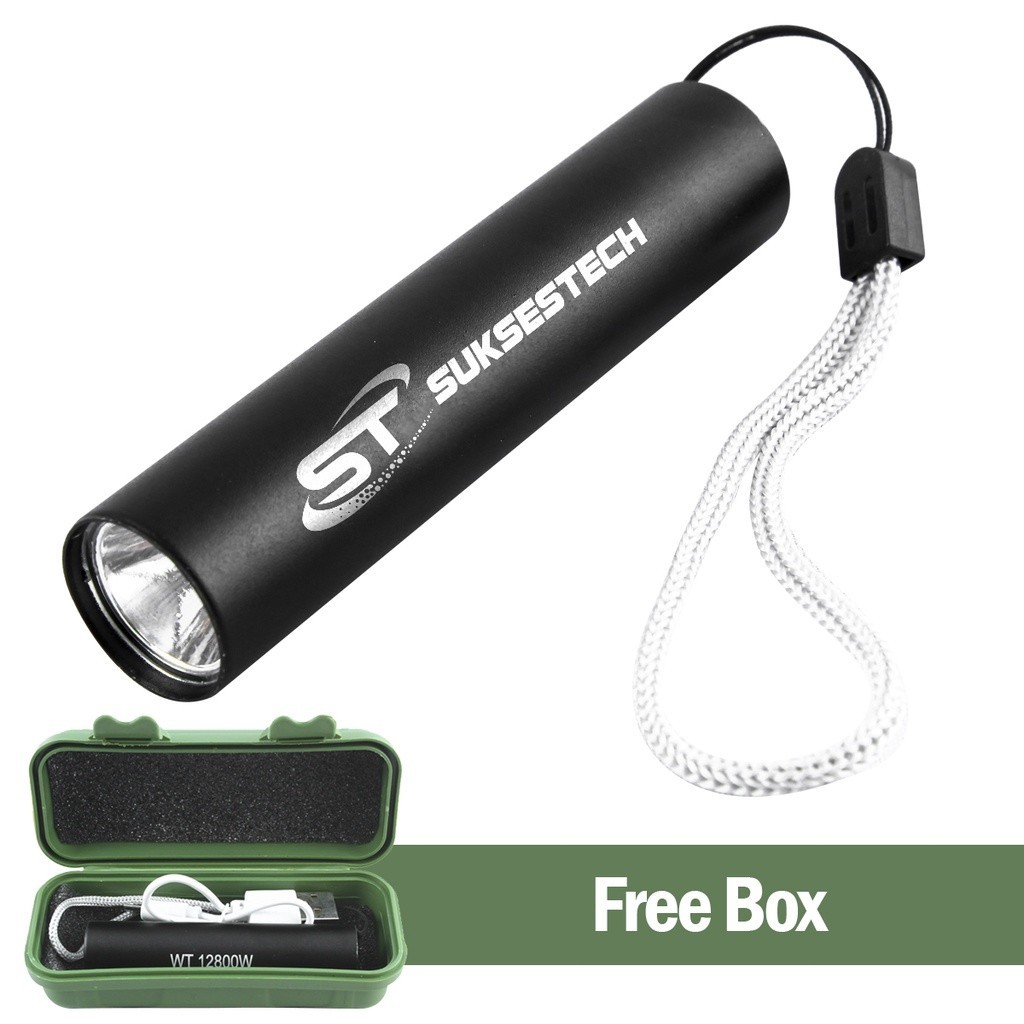 Jual Senter Mini LED Rechargeable Aluminium Free USB Box 517 | Shopee ...