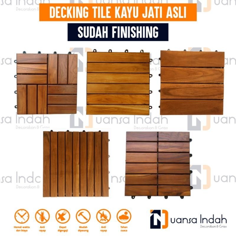 Jual PAKET SAMPLE DECKING TILE KAYU JATI ASLI FINISHING | Shopee Indonesia