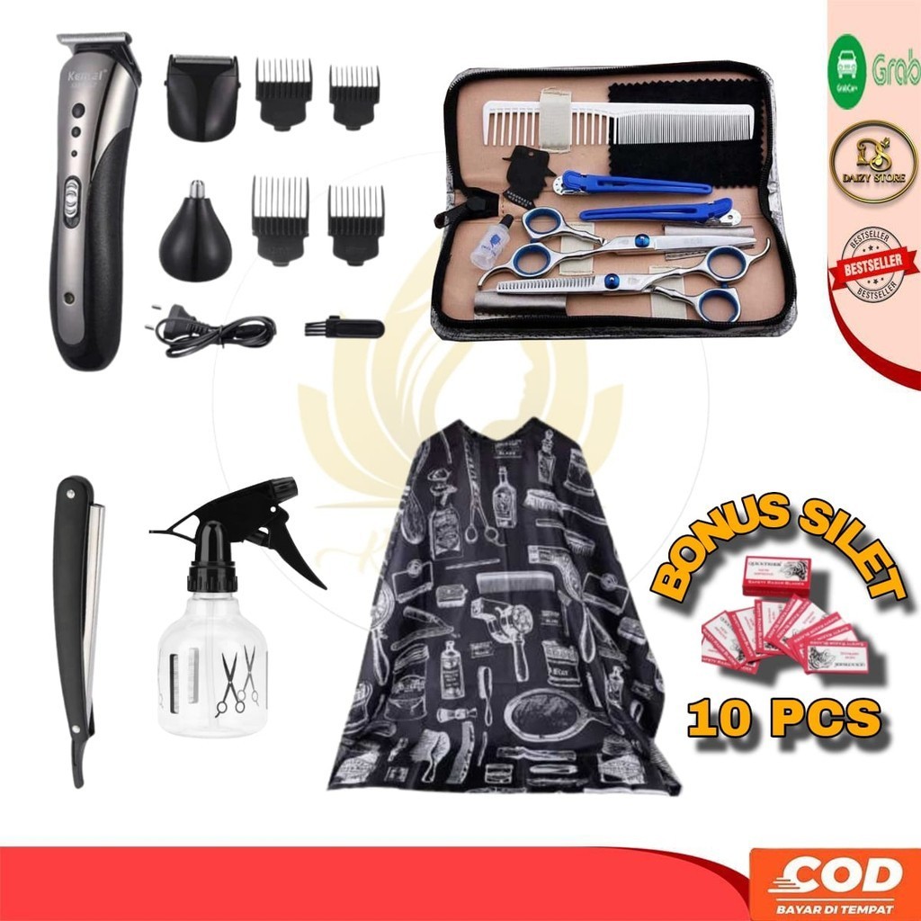 Jual [COD] Paket Alat Cukur Rambut Elektrik Kemei 1407Profesional Barbershop Gunting Rambut ...