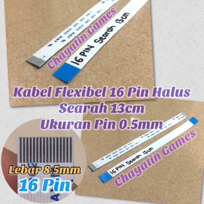 Jual Kabel Flexibel 16 Pin Halus Searah Panjang 13 - Ukuran Pin 0.5mm ...