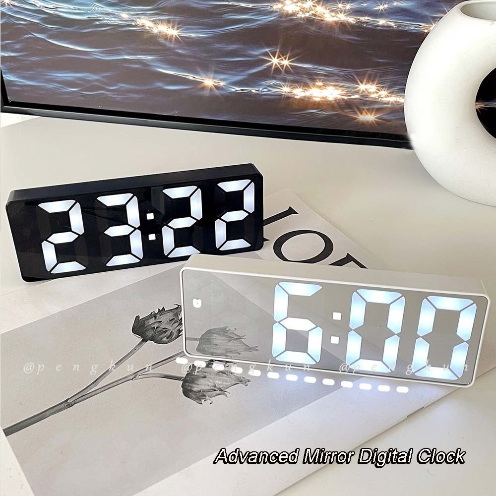 Jual Jam alarm digital Dengan Lampu LED Warna Hitam Dan Putih Jam Timer ...