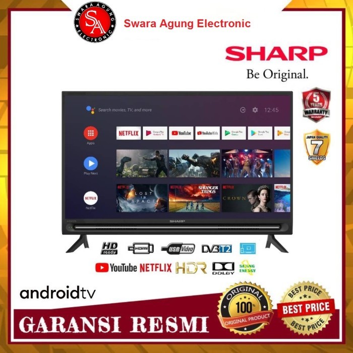 Jual Led Android TV 32 Inch Sharp Type: 2T-C32BG1 (Khusus Daerah Medan ...