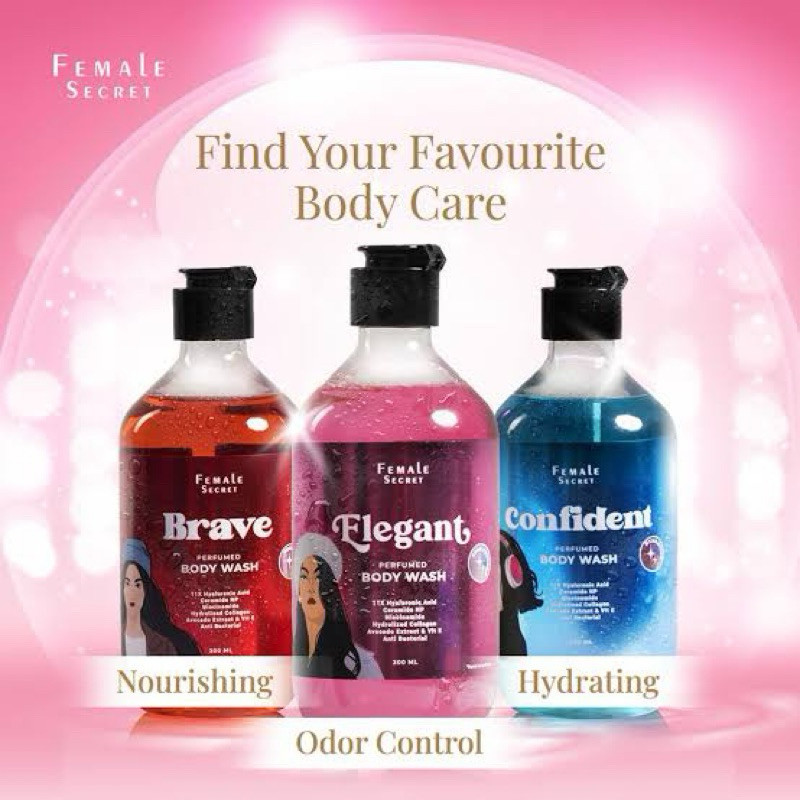 Jual FEMALE SECRET perfumed body wash-sabun mandi Gel |300ml | Shopee ...