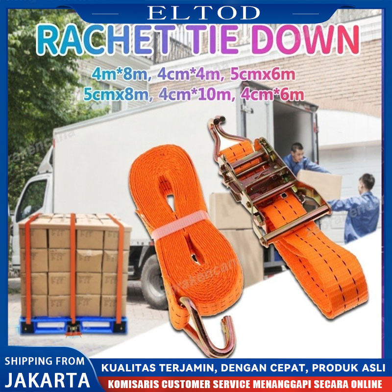 Jual 4-10M Tali Kecepatan Ratchet Tie Down 10 TON /Cargo Lashing Belt ...