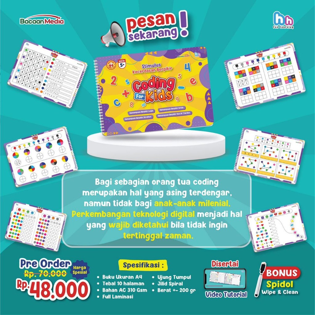 Jual Buku Aktivitas Anak | Coding for Kids | Buku Belajar Berhitung ...