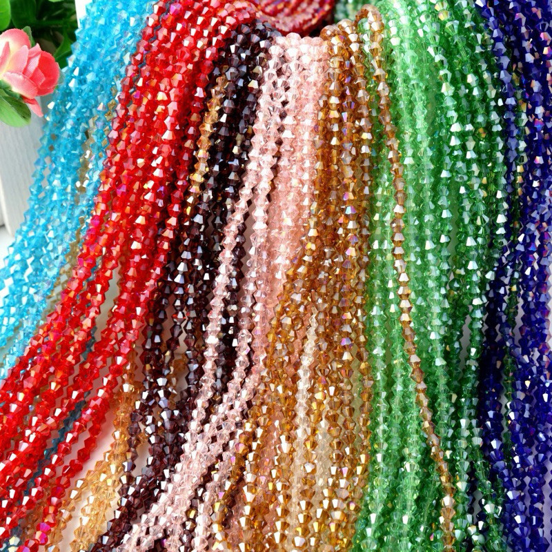 Jual BeadsBaby88 Manik Mote Crystal Krucut 3 dan 4 mm cocok untuk ...