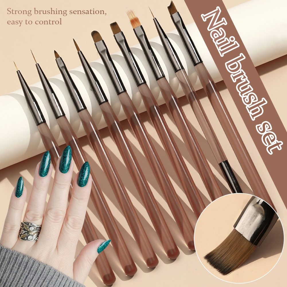 Jual Brush Nail Art Premium Japanese Style 1 set isi 9pcs DIY Rumah ...