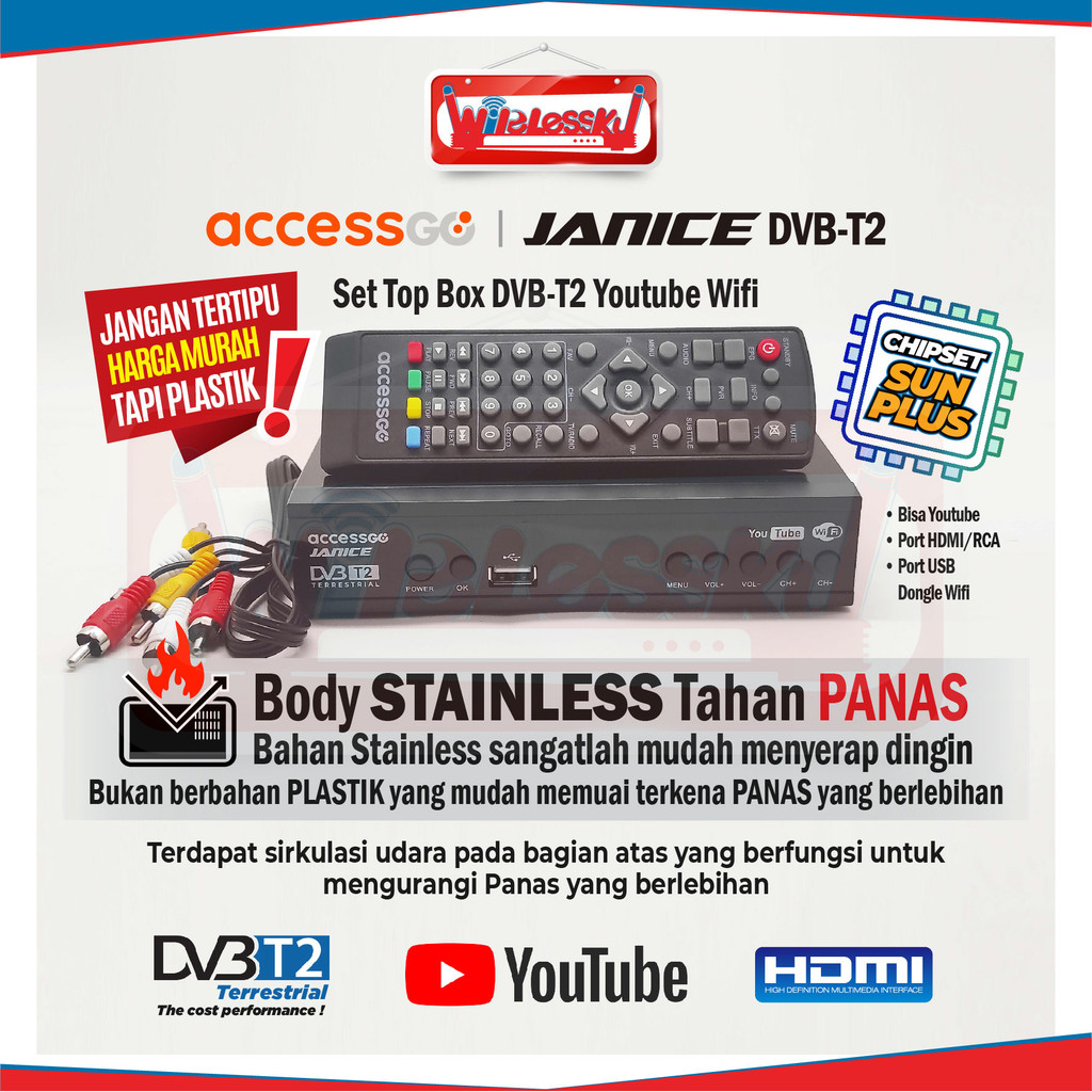 Jual Accessgo STB Janice set top box penerima siaran TV Digital | Shopee Indonesia
