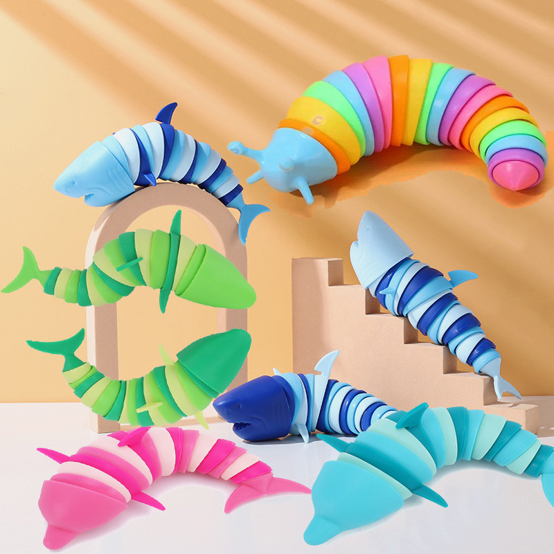 Jual Toys Stress Reliever Fidget Toys Kids Adults Funny Buckle Slug ...