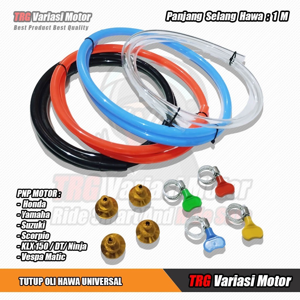 Jual Tutup Oli Hawa Tutup Oli Variasi Set Selang Hawa 1 M 4 Varian Warna PNP Motor Universal ...