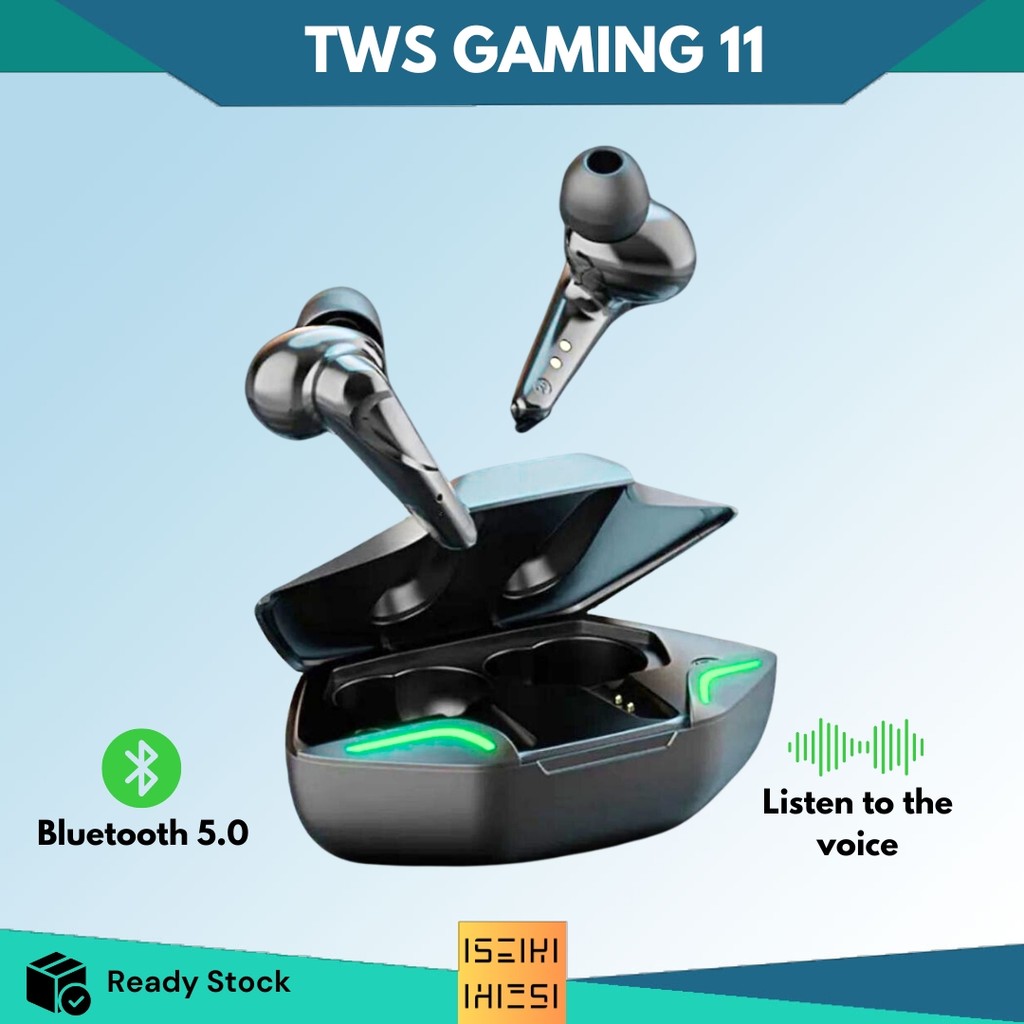 Jual TWS Wireless Gaming G11 Bluetooth V5.2 Earphone HiFi Mic 9D Bass ...