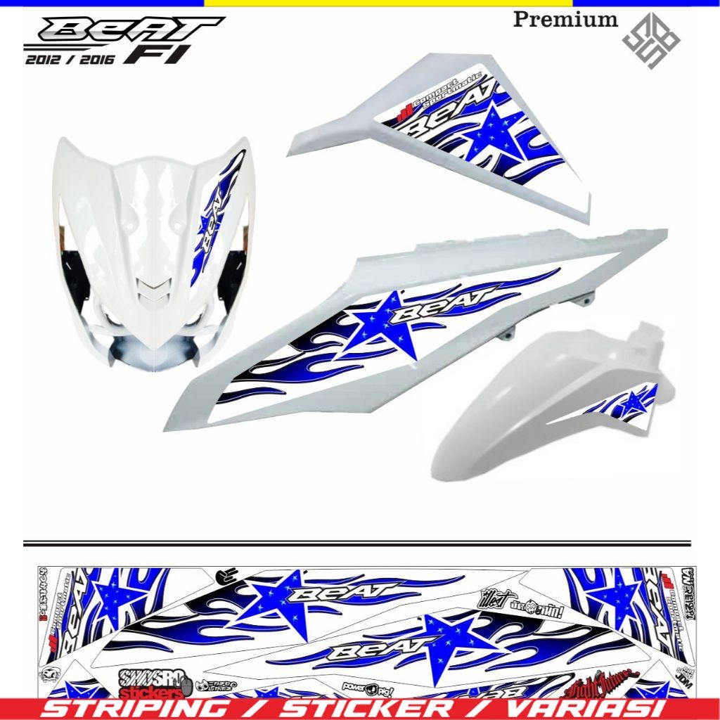 Jual VARIASI STIKER STRIPING MOTOR HONDA BEAT FI MOTIF LIS BINTANG ...