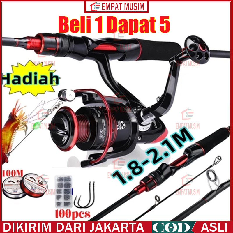 Jual Beli 1 Dapat 5 Sougayilang joran pancing 1.8m/2.1m 2 bagian ...