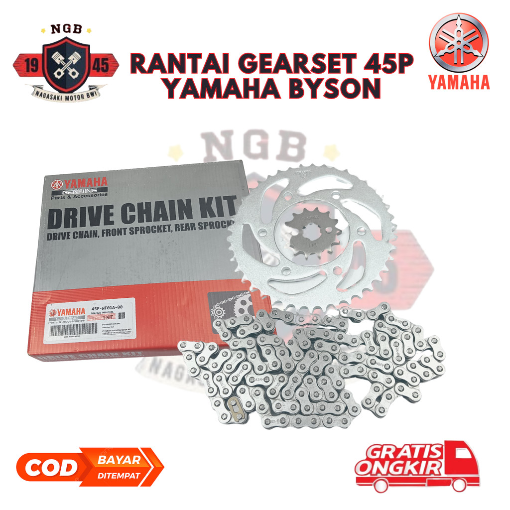 Jual Gearset 45P Yamaha Byson - Rantai Gearset Yamaha Byson Fi - Rantai ...