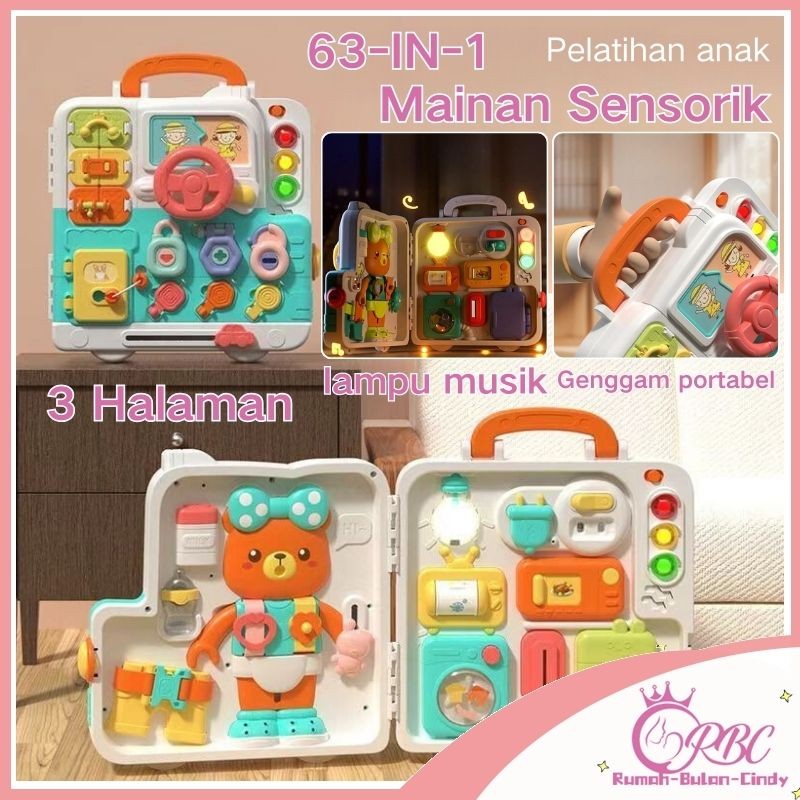Jual [Penjual Lokal] 63-IN-1 Mainan Sensorik Aktivitas Montessori Bayi ...