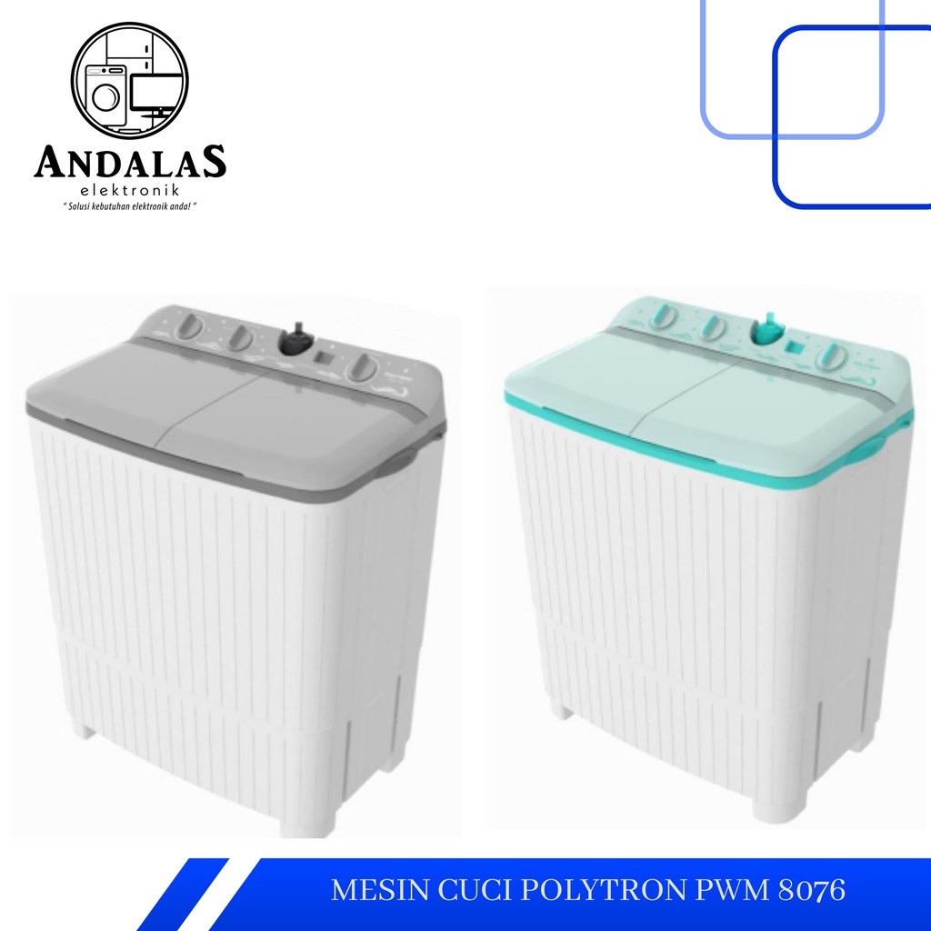 Jual MESIN CUCI POLYTRON 2 Tabung Samba Series Hijab 8 KG – PWM 8076 ...