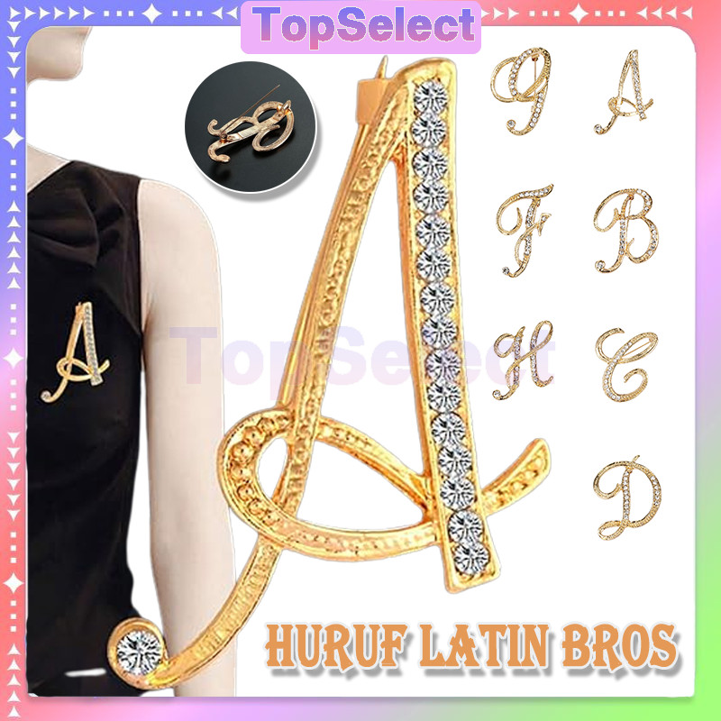 Jual Bros Mode Huruf Warna Gold / Bros Huruf Versi /Bros 26 Huruf Versi ...