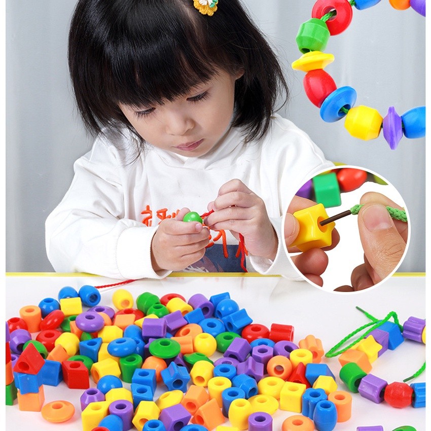 Jual 145Pcs-50pcs Paket Mainan Edukasi Meronce Manik Manik Meronce Anak ...