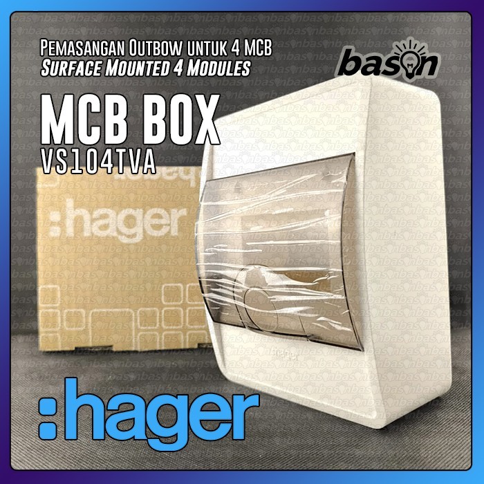Jual HAGER VS104TVA MCB Box Outbow Surface Mounted - 4 hingga 5 Group ...