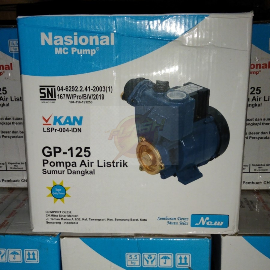 Jual Nasional Pompa air GP 125 / MESIN POMPA AIR NASIONAL GP-125 Pompa Air Sumur Dangkal ...