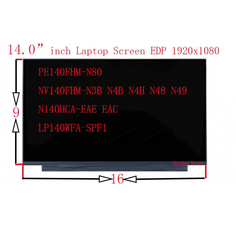 Jual 14" Slim LCD Laptop Screen TV140FHM-NH1 N140HCA EAD EAC NV140FHM-N48-N4B -N4H PE140FHM-N80 ...