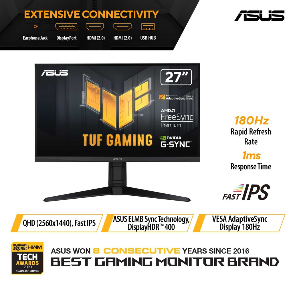 Jual ASUS TUF Gaming VG27AQL3A Gaming Monitor 27 inch, QHD, 180Hz, Fast ...