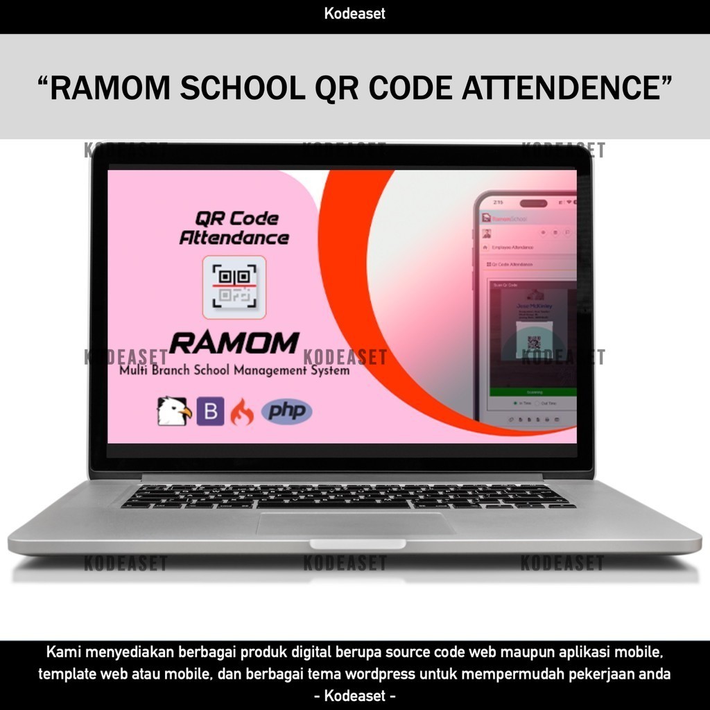 Jual SOURCE CODE APLIKASI WEB RAMOM SCHOOL QR CODE ATTENDENCE D175 ...