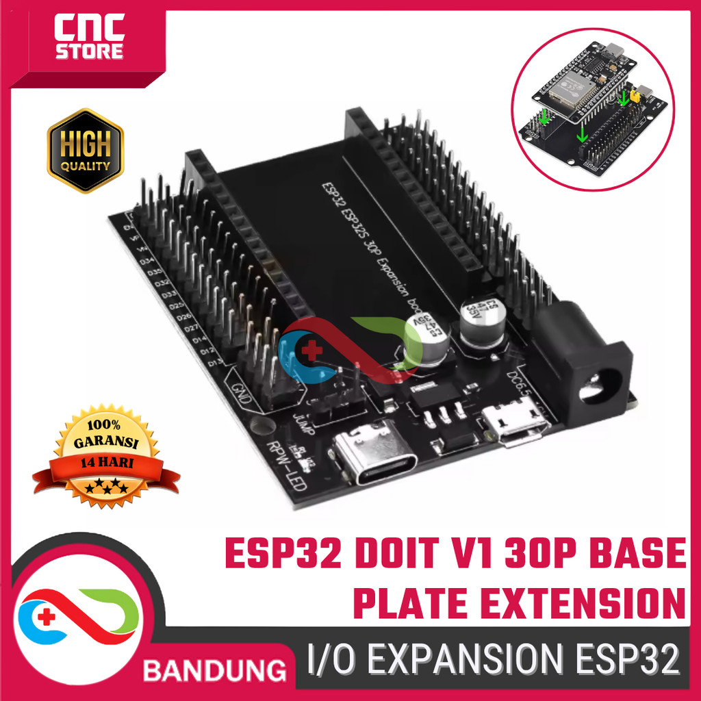 Jual I/O Expansion Shield ESP32 – Base Plate Extension untuk ESP32 DOIT ...