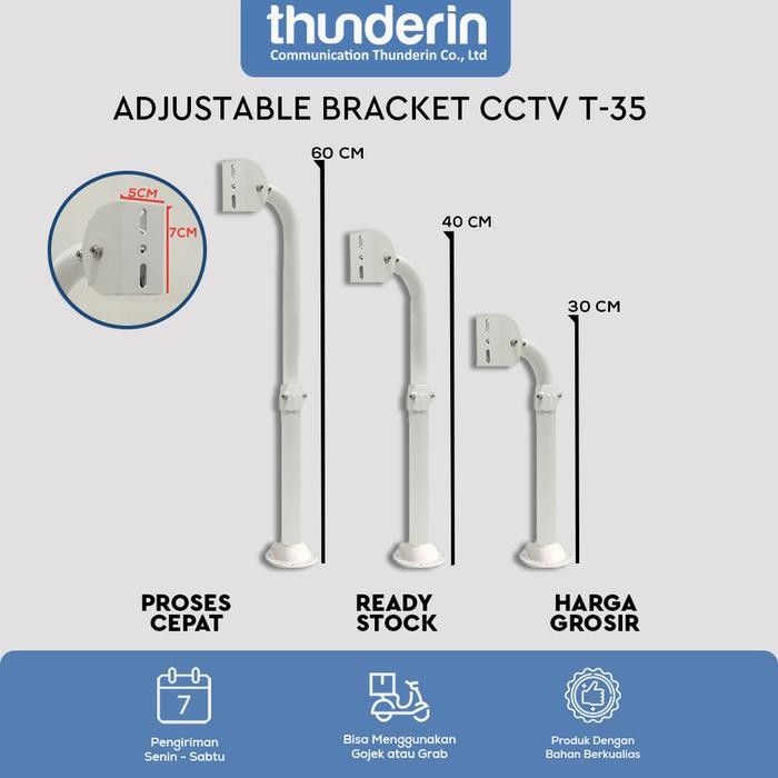 Jual Adjustable Bracket Tiang L CCTV, Ukuran 60 cm- 1,2 meter - 30-60CM ...