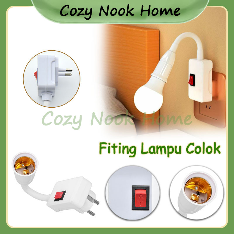 Jual Fitting Lampu E27 Fleksibel Colok Listrik Dengan Saklar ON OFF ...