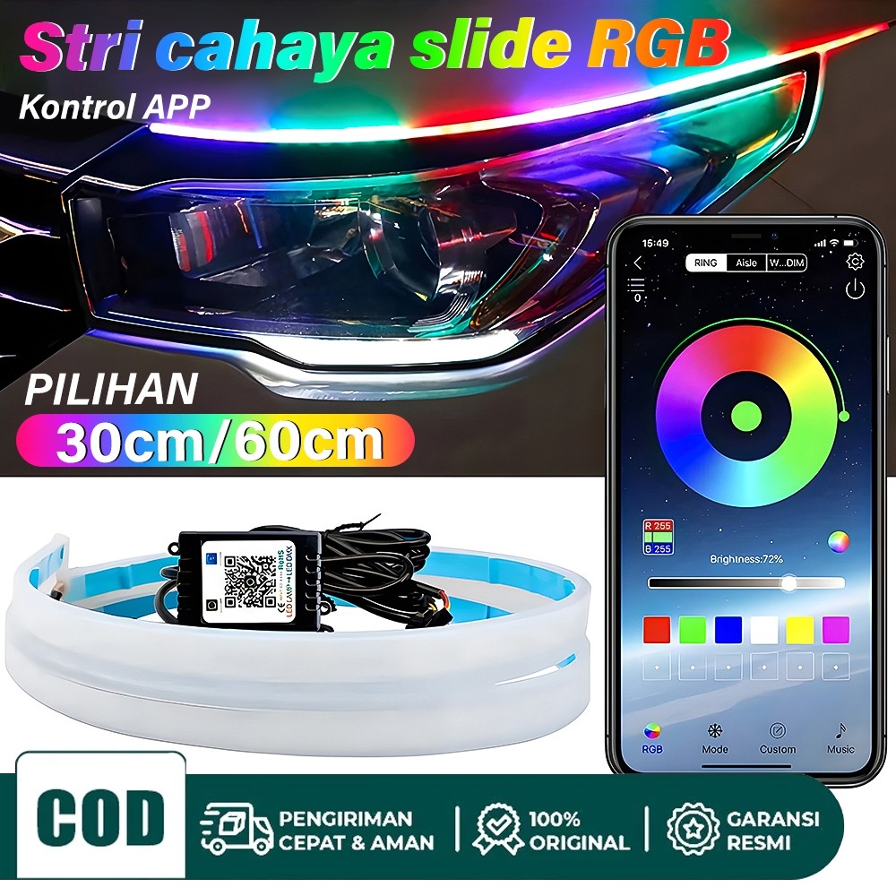 Jual Lampu LED Alis DRL Flexible Matrix WRGB App 30cm 60cm RGB Matrix ...