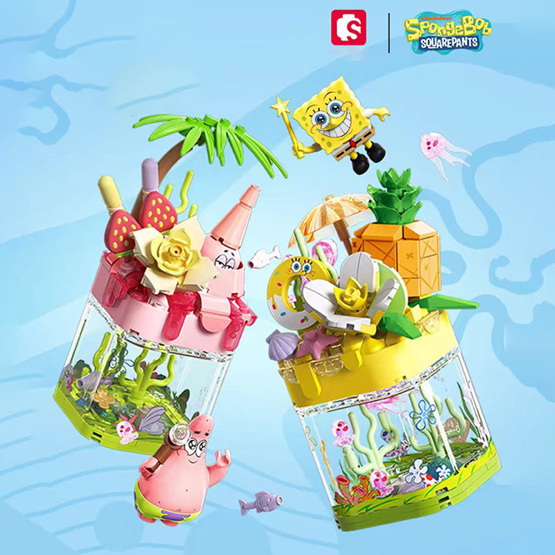 Jual SpongeBob Patrick Star Building Block DIY Pineapple Strawberry ...