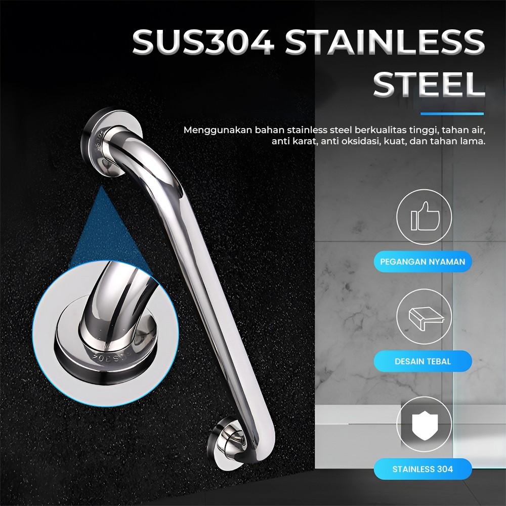Jual QG Pegangan Kamar Mandi Dinding Pipa Gagang Tangan Stainless ...