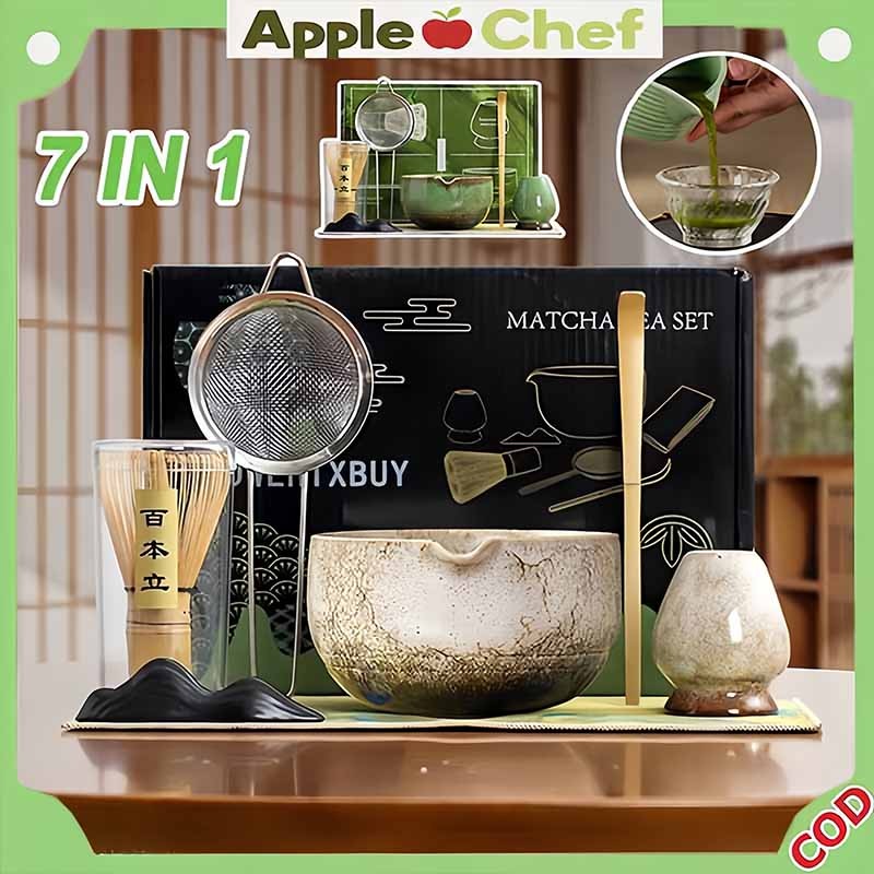 Jual AppleChef 2/4/5/7Pcs Matcha Bowl Keramik Alat Matcha Making ...