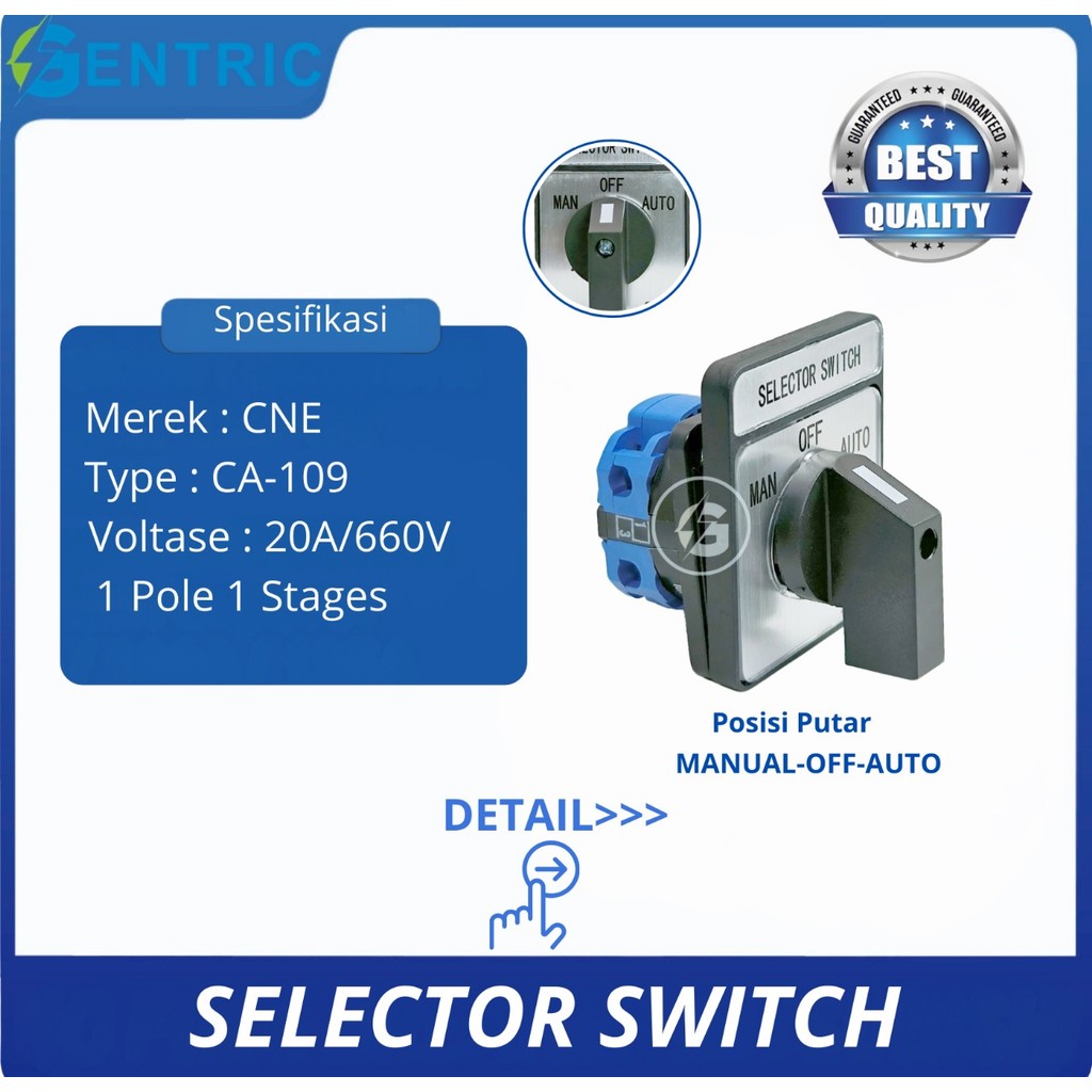 Jual Selector Switch 1 Pole 1 Stages (MAN-OFF-AUTO)/ CA-109(MAN-OFF ...